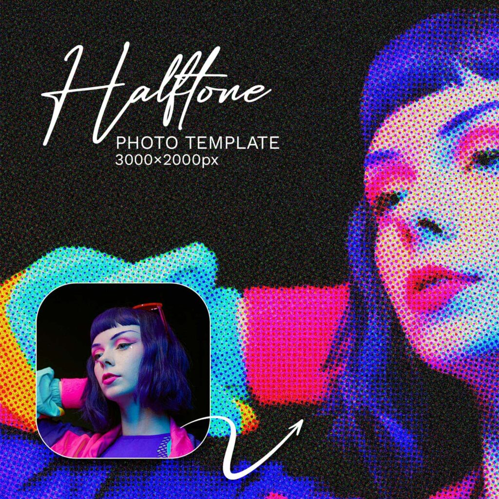 Halftone Photo Template - MasterBundles