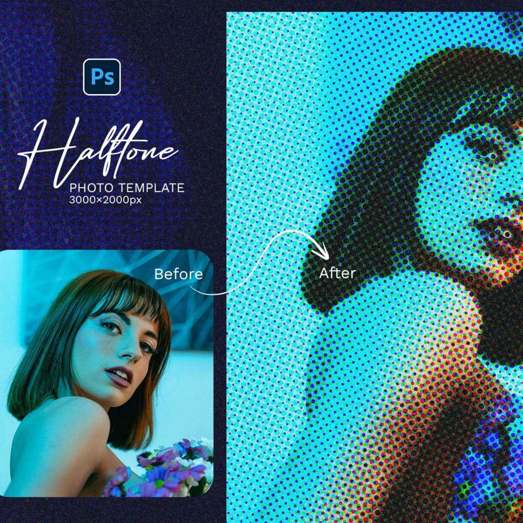 Halftone Photo Template - MasterBundles