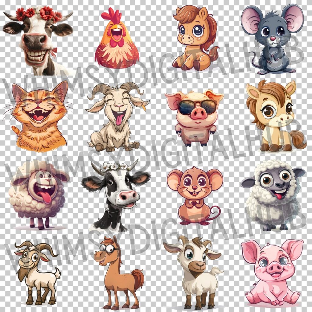 Farm Animal Clipart Bundle Farm Animal png - MasterBundles