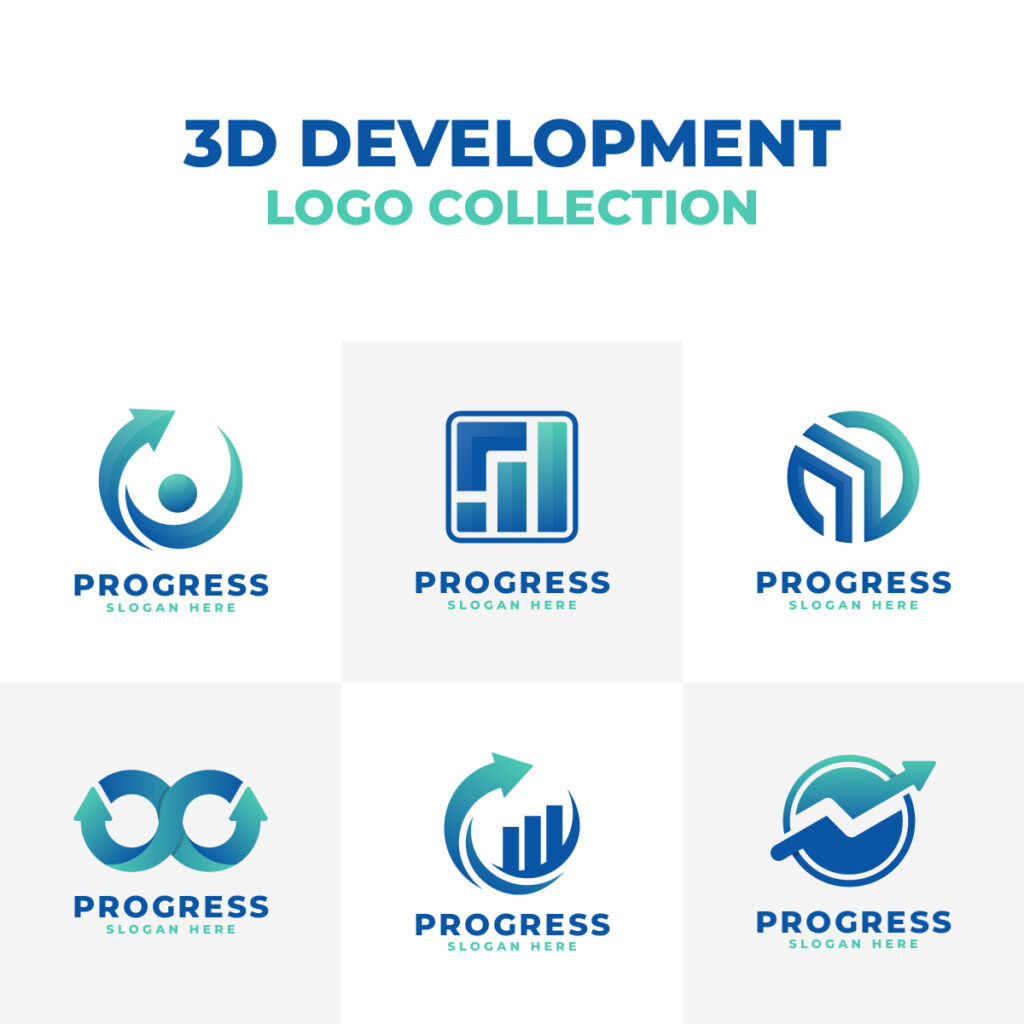 3D Modern Development Logo Collection - MasterBundles