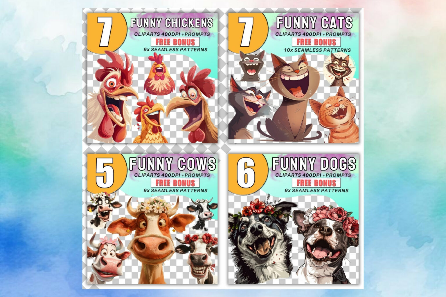 Farm Animal Clipart Bundle Farm Animal png - MasterBundles