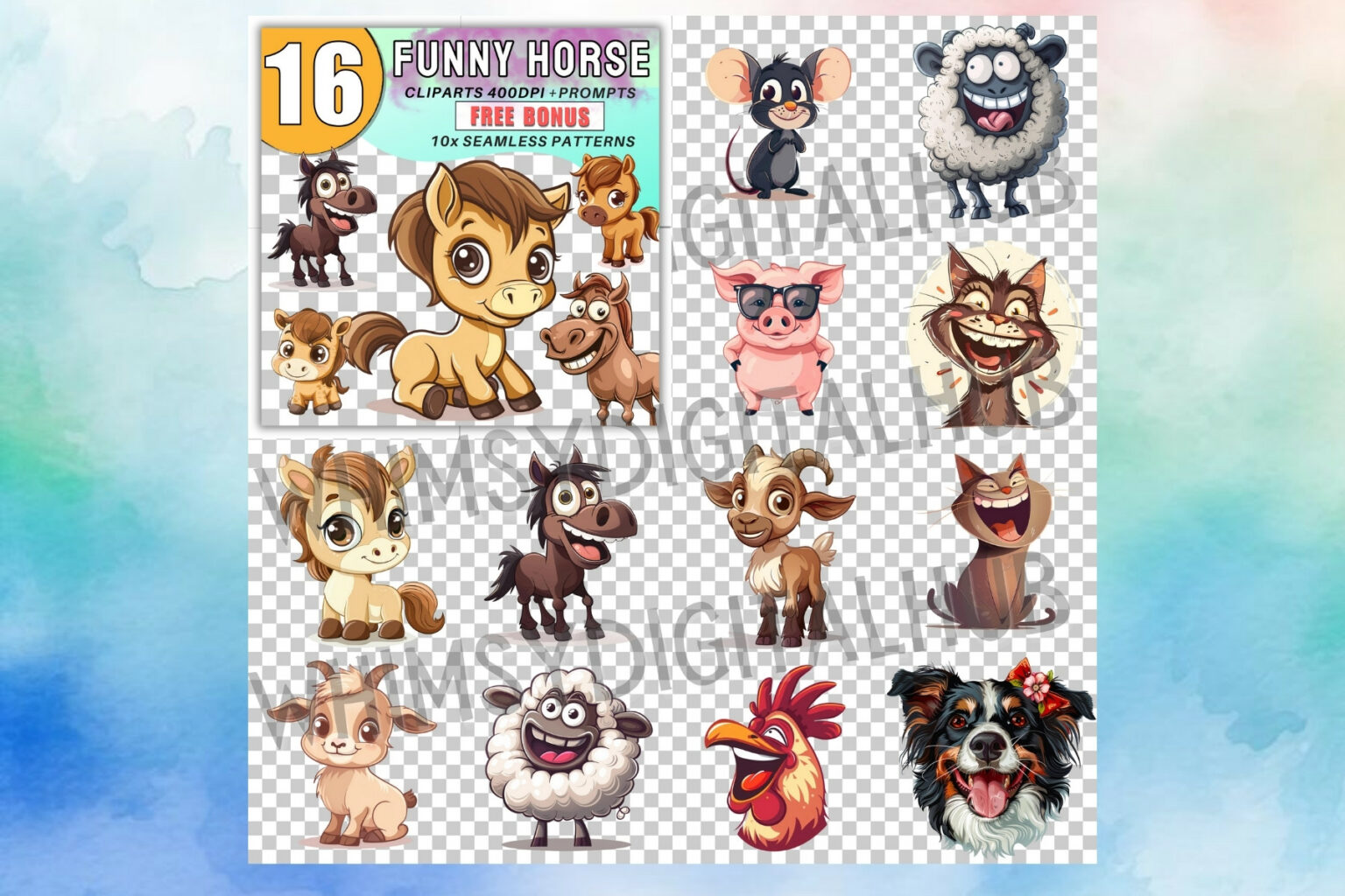 Farm Animal Clipart Bundle Farm Animal png - MasterBundles
