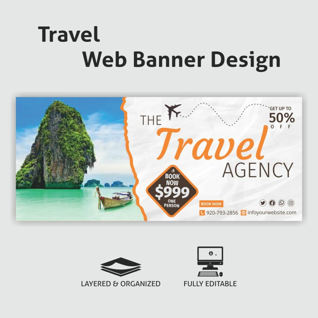 Travel Web Banner Design - MasterBundles