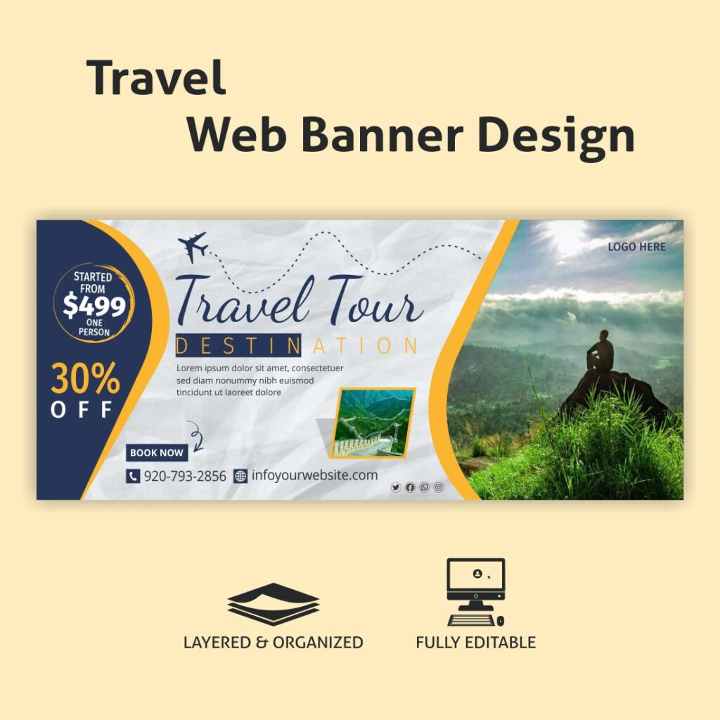 Travel Web Banner Design - MasterBundles