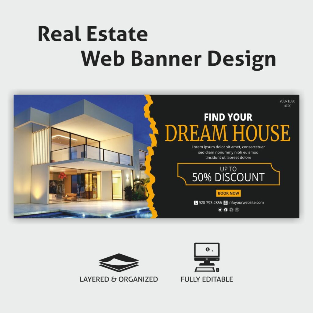 Real Estate Web Banner Design - MasterBundles