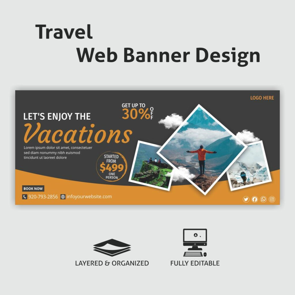Travel Web Banner Design - MasterBundles