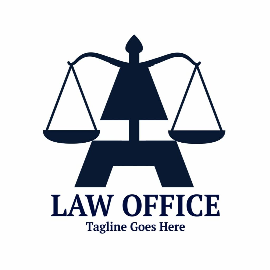 law firm logo with an A that looks like a scale - MasterBundles