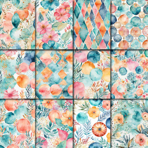 Abstract Watercolor Boho Digital Paper - MasterBundles