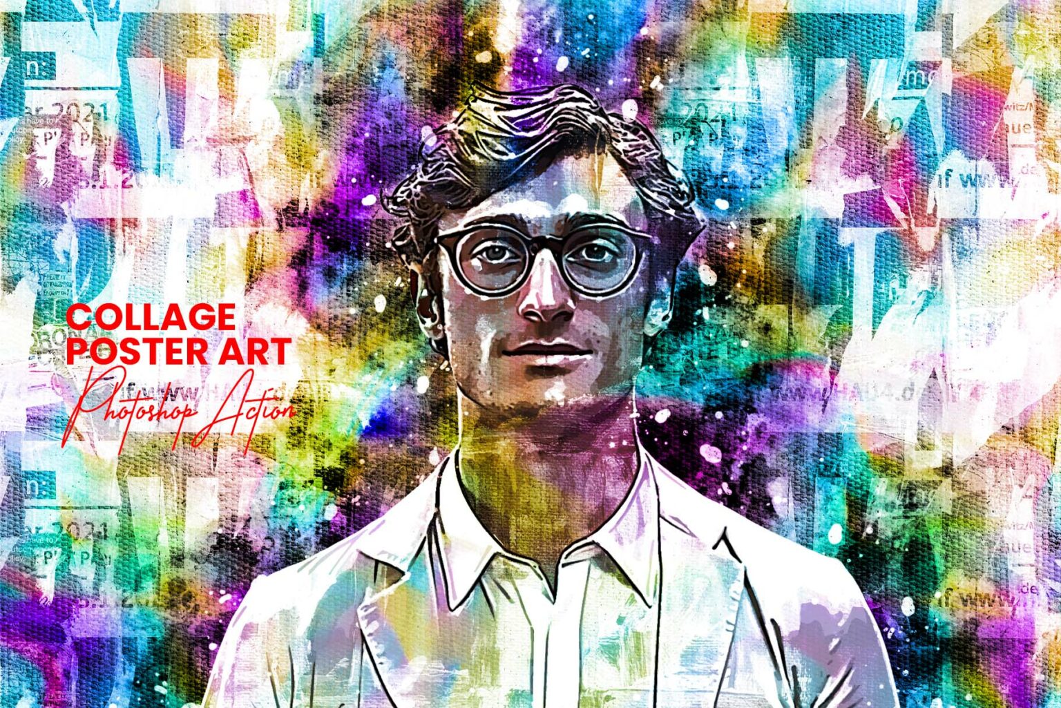 Collage Poster Art Photoshop Action - MasterBundles