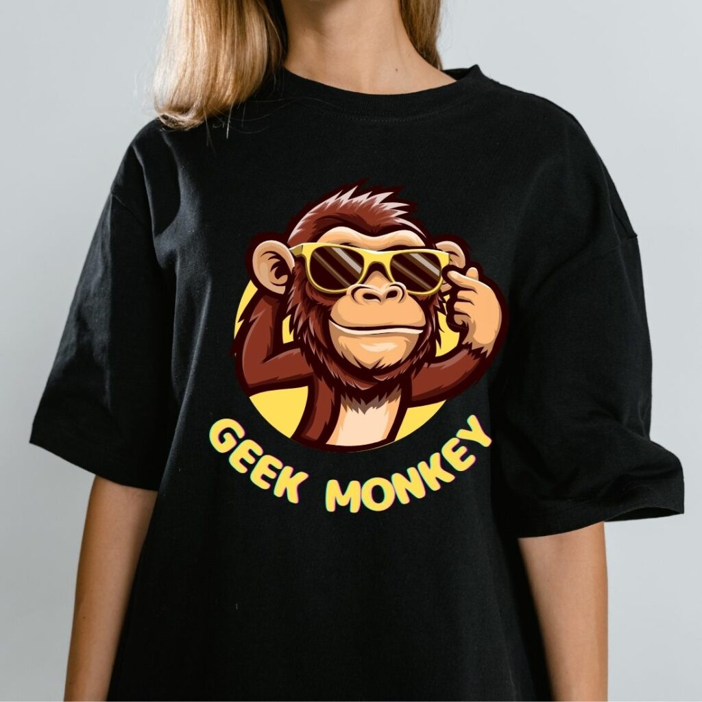Cute Geek Monkey Design - MasterBundles