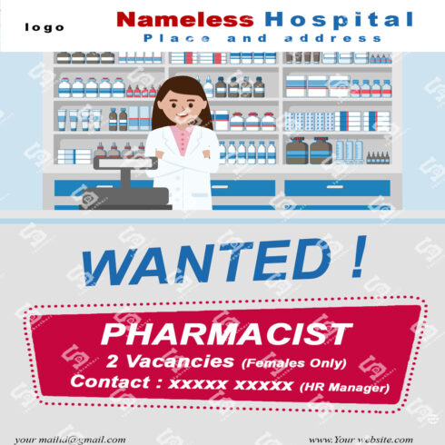 Staff Wanted poster design Templates for Hospital - MasterBundles