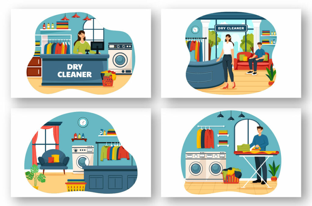 8 Dry Cleaner Store Illustration - MasterBundles