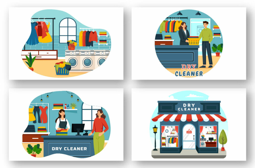 8 Dry Cleaner Store Illustration - MasterBundles
