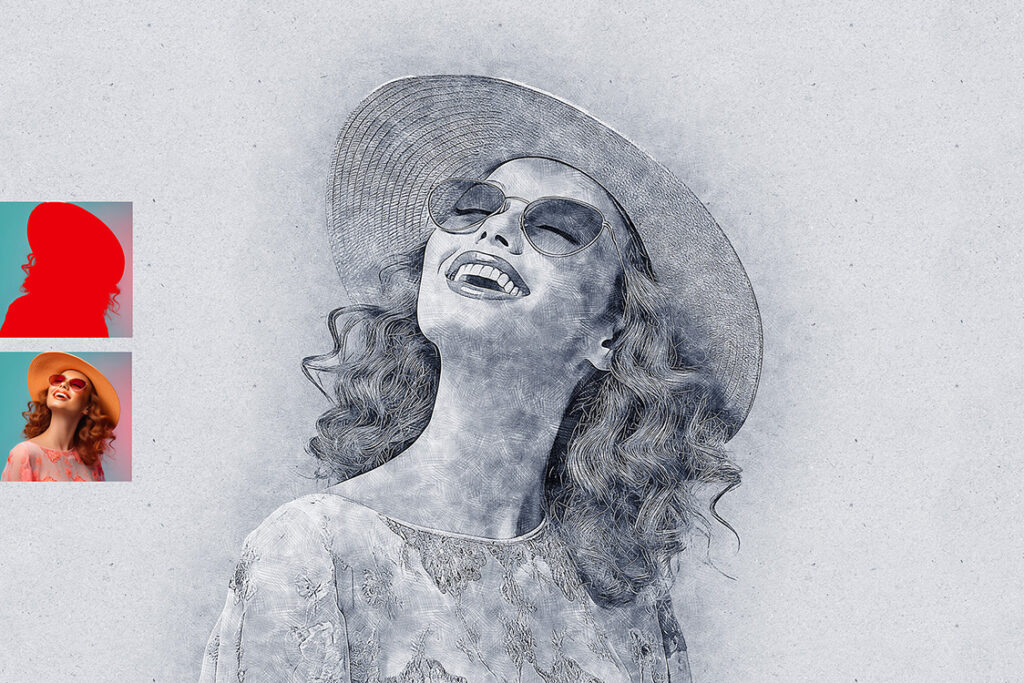 Fine Art Sketch Drawing Action - MasterBundles