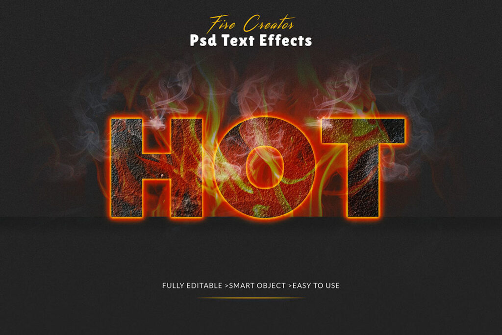 Editable Fire Text Effects - MasterBundles