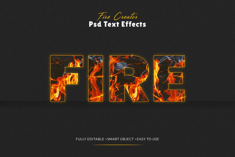 Editable Fire Text Effects - MasterBundles