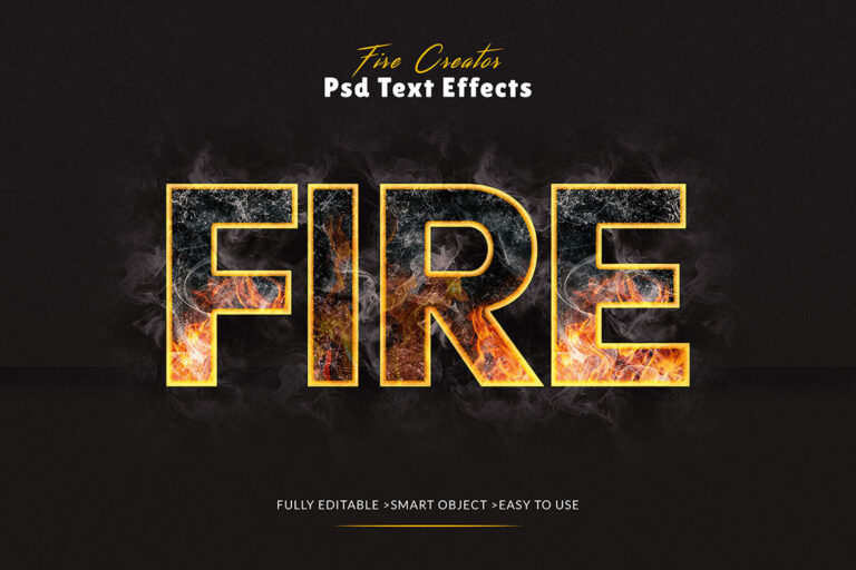 Editable Fire Text Effects - MasterBundles