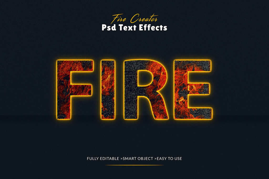 Editable Fire Text Effects - MasterBundles
