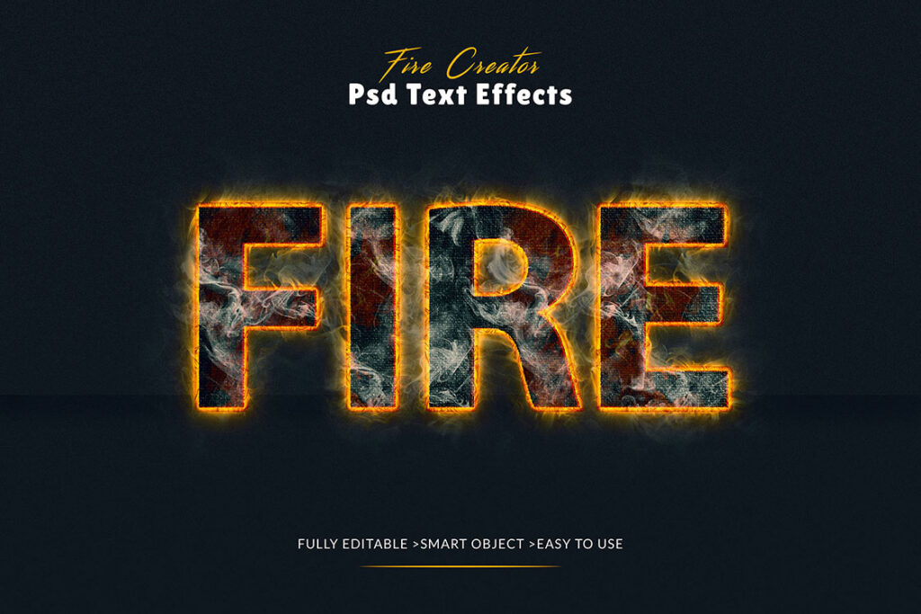 Editable Fire Text Effects - MasterBundles