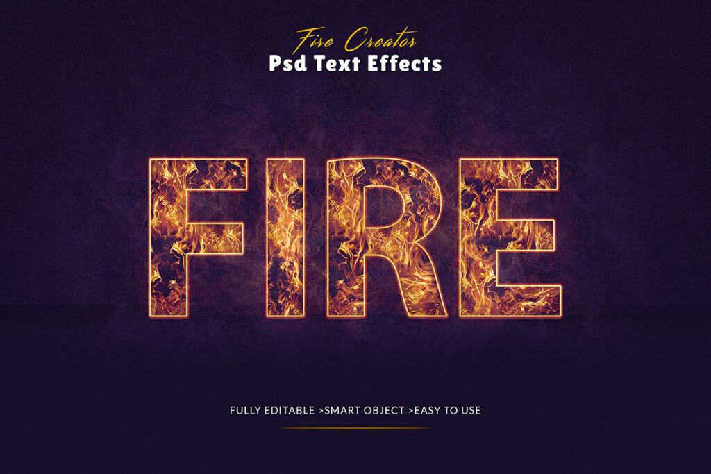 Editable Fire Text Effects - MasterBundles