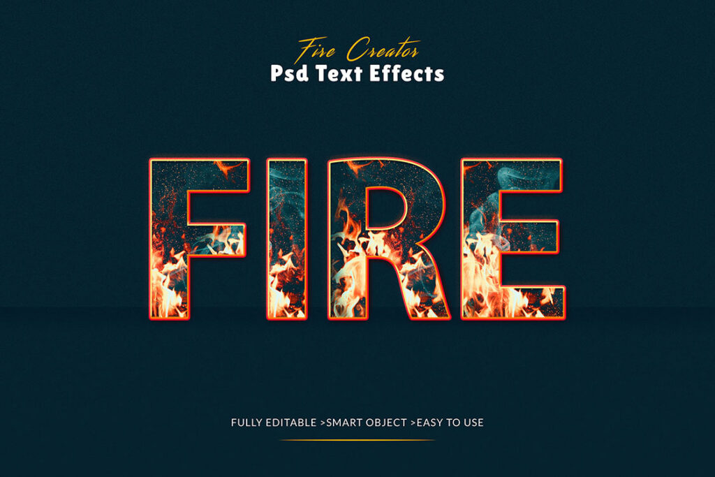 Editable Fire Text Effects - MasterBundles