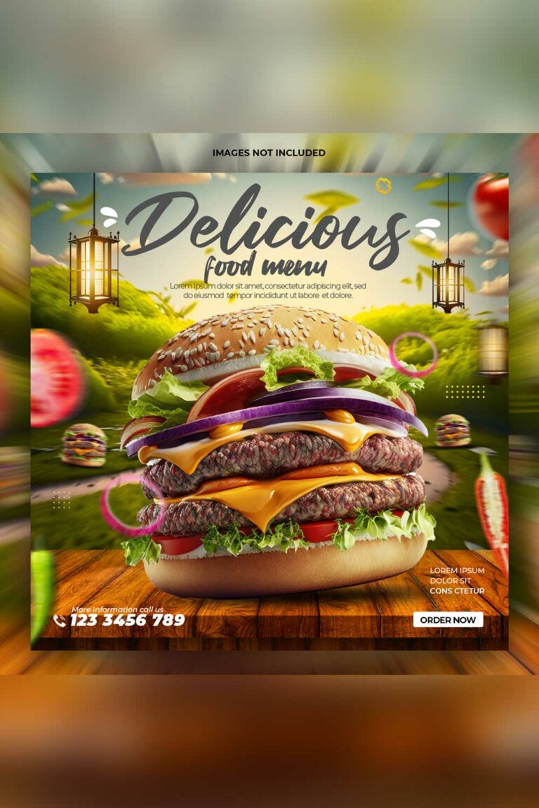 FOOD SOCIAL MEDIA POSTER - MasterBundles