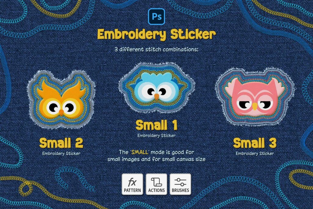 Embroidery Sticker Photoshop Action - MasterBundles