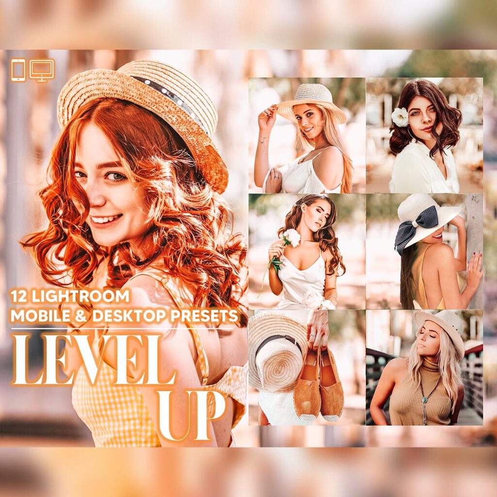 12 Level Up Lightroom Presets, Spring Warm Mobile Preset, Woman Bright Desktop, Lifestyle ...