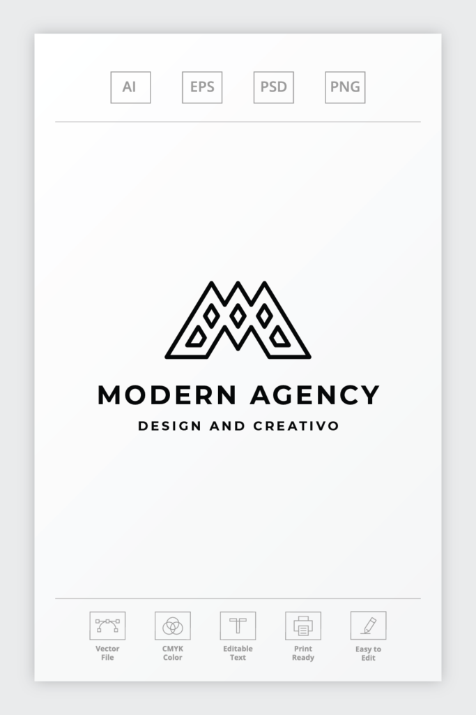 Modern Agency Letter M Logo - MasterBundles