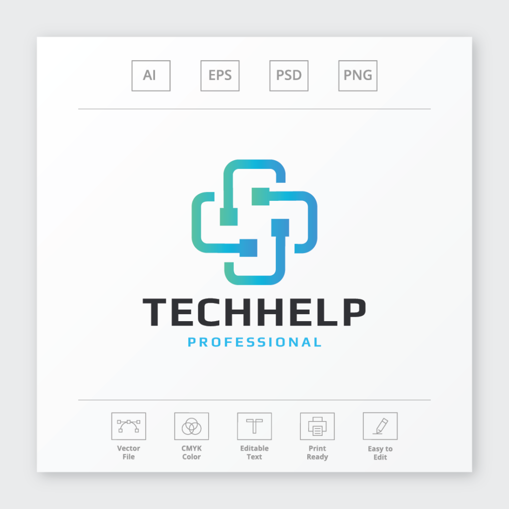 Tech Help Professional Logo - MasterBundles