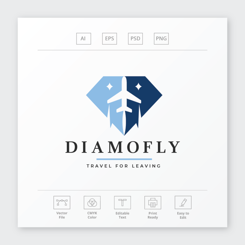 Diamond Fly Travel Logo - MasterBundles