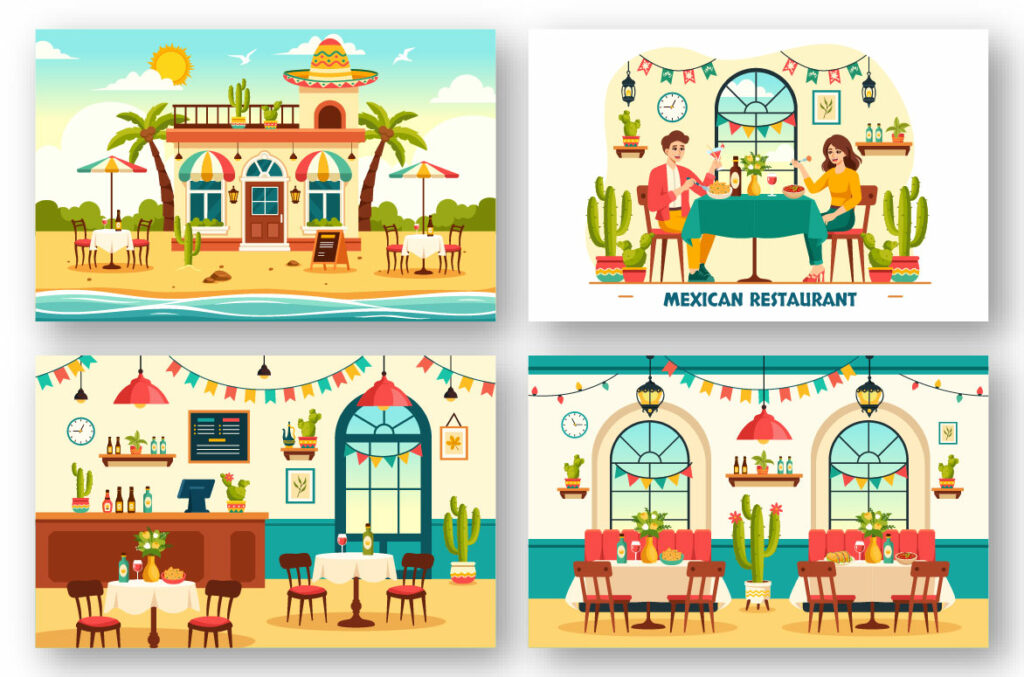 9 Mexican Food Restaurant Illustration - MasterBundles