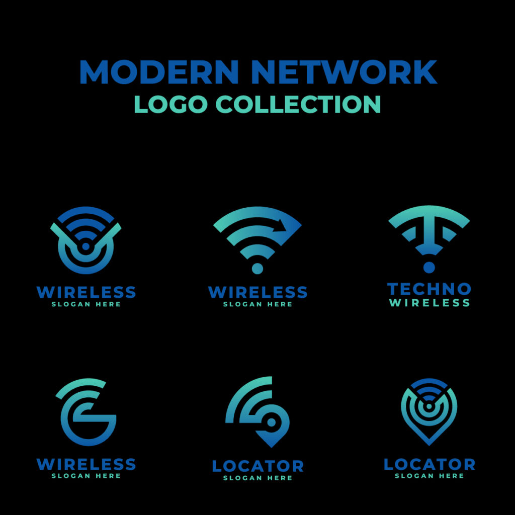 Modern Digital Network Logo Collection - MasterBundles