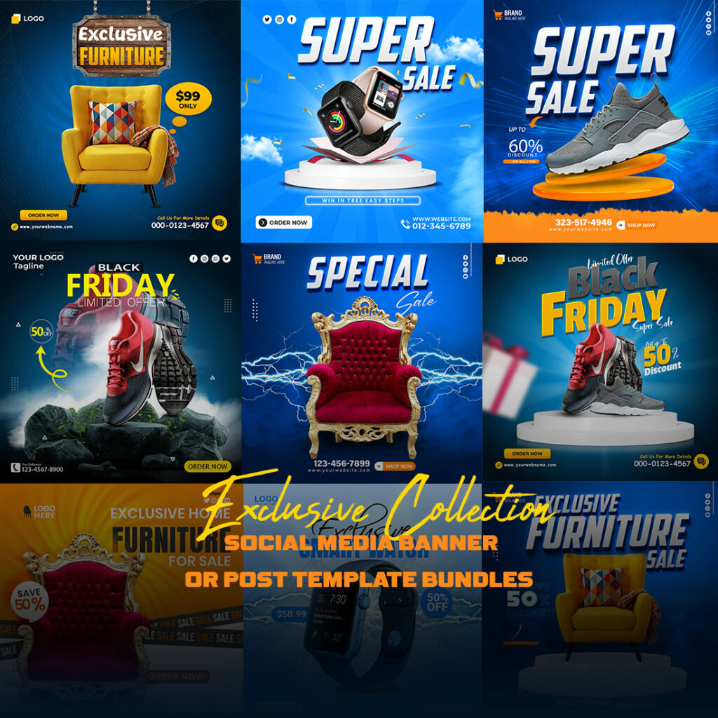 social media banner or post template bundles - MasterBundles