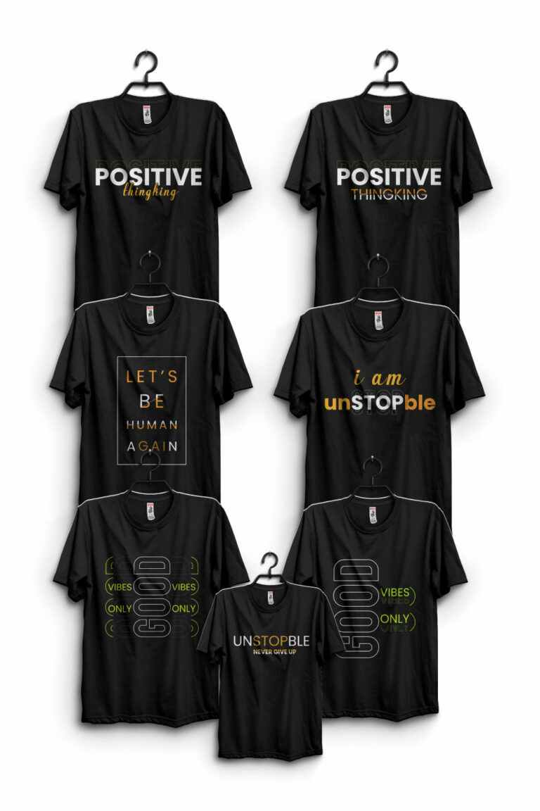 Modern Typography Bundle T-Shirt Design - MasterBundles