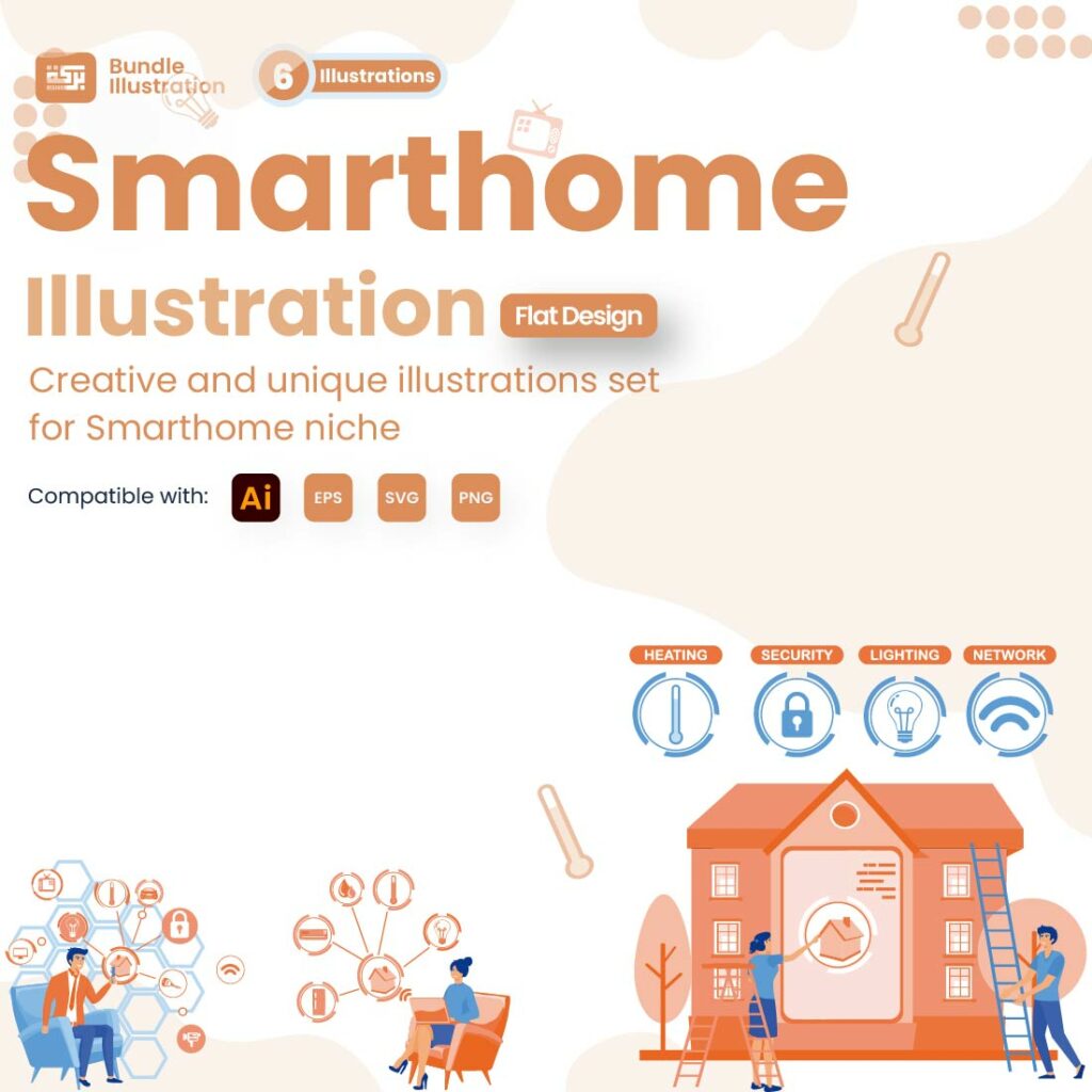 6 Illustrations Related to Smart Home - MasterBundles