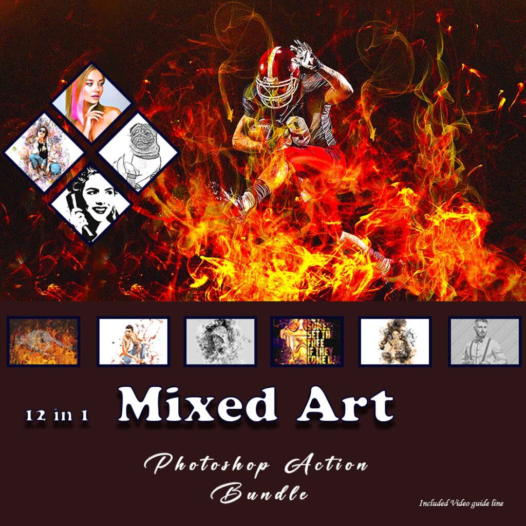 Mixed Art Photoshop Action Bundle - MasterBundles