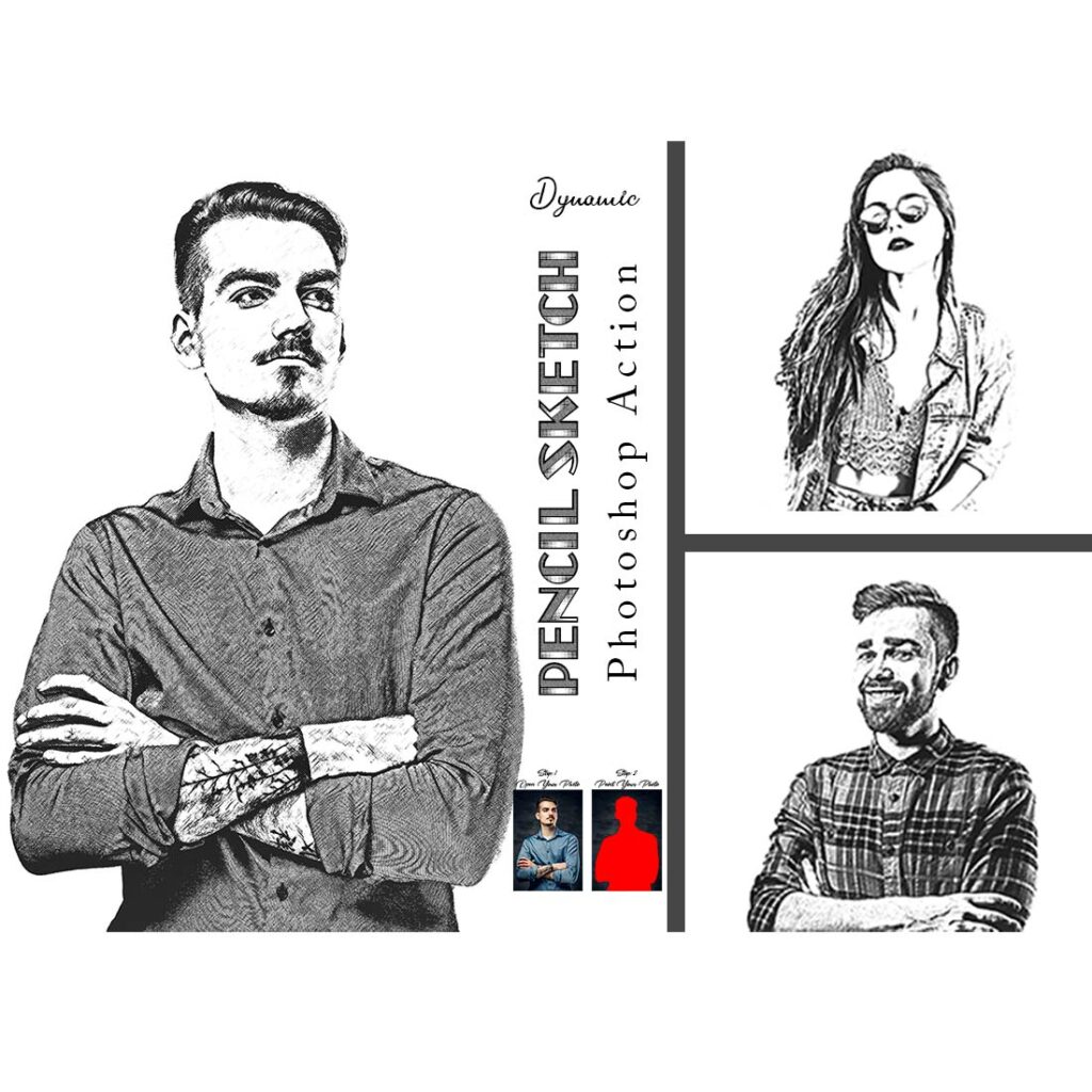 Dynamic Pencil Sketch Photoshop Action - MasterBundles