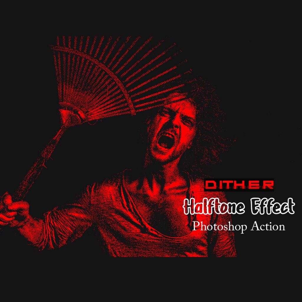 Dither Halftone Effect Photoshop Action - MasterBundles