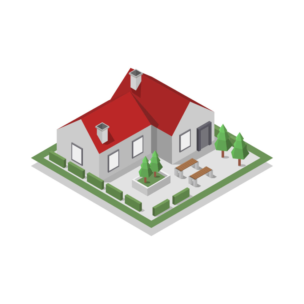 Isometric house illustrated - MasterBundles