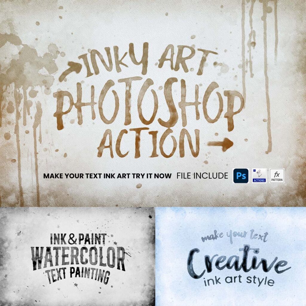 Watercolor & Ink Text & Shape Maker - MasterBundles