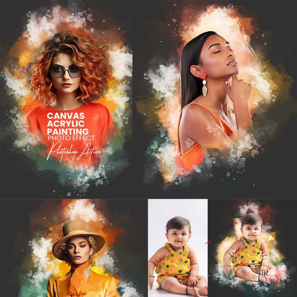 Canvas Acrylic Painting Photoshop - MasterBundles