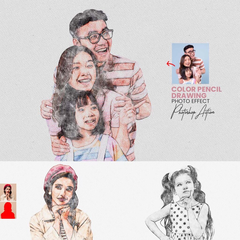 Color Pencil Drawing Action - MasterBundles