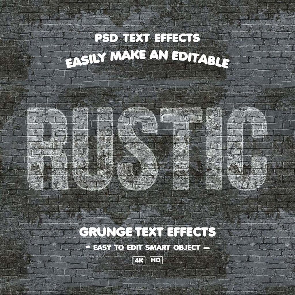 Grunge 3d Editable Text Effect - MasterBundles