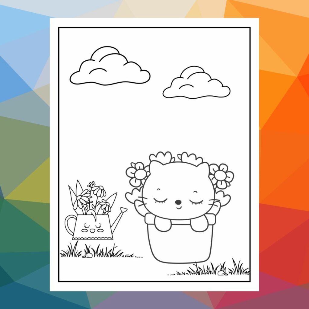Cute & Kawaii Cats Coloring Book for Kids - MasterBundles