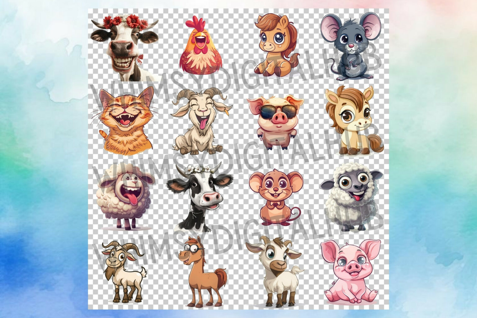 Farm Animal Clipart Bundle Farm Animal png - MasterBundles