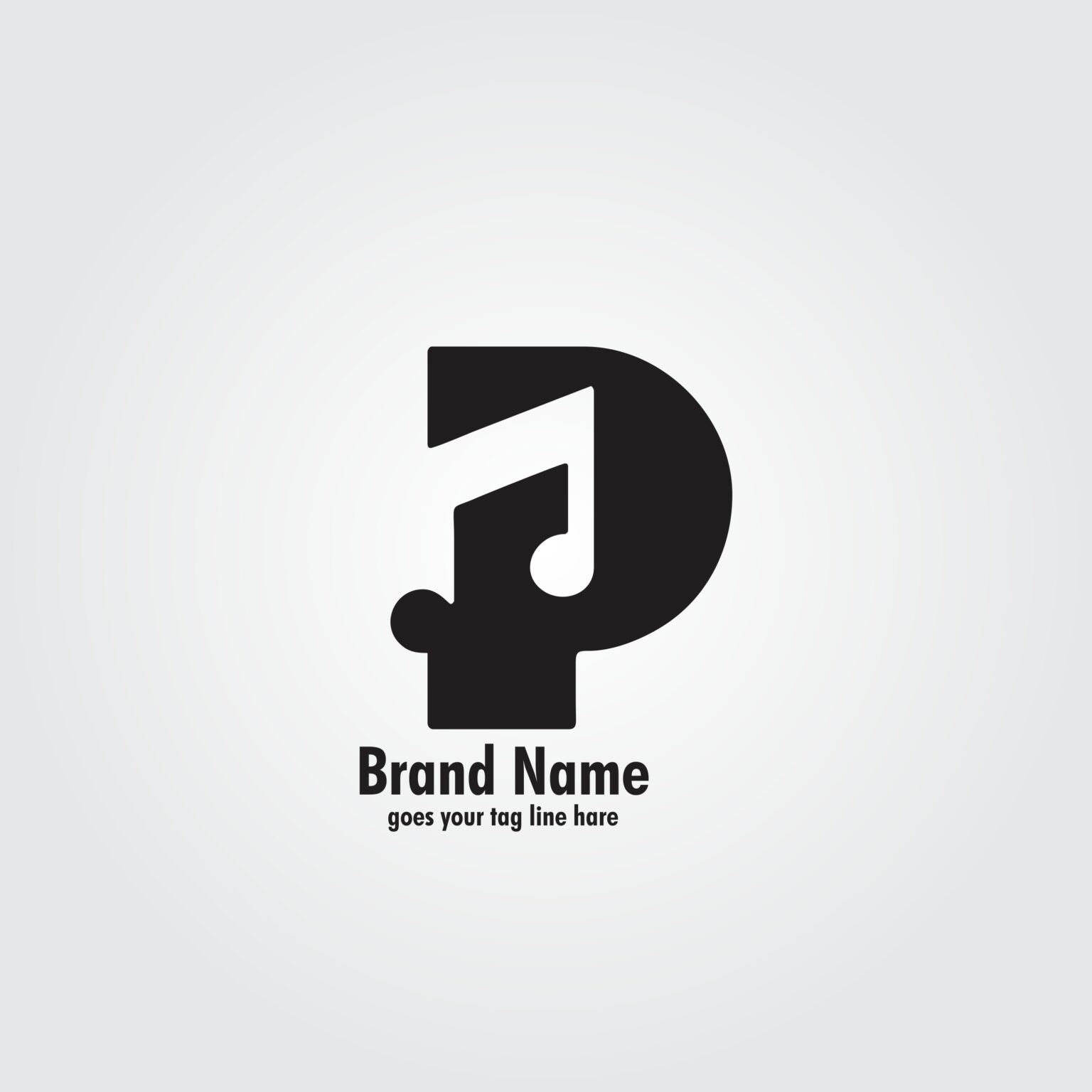 Music P Letter Logo - MasterBundles