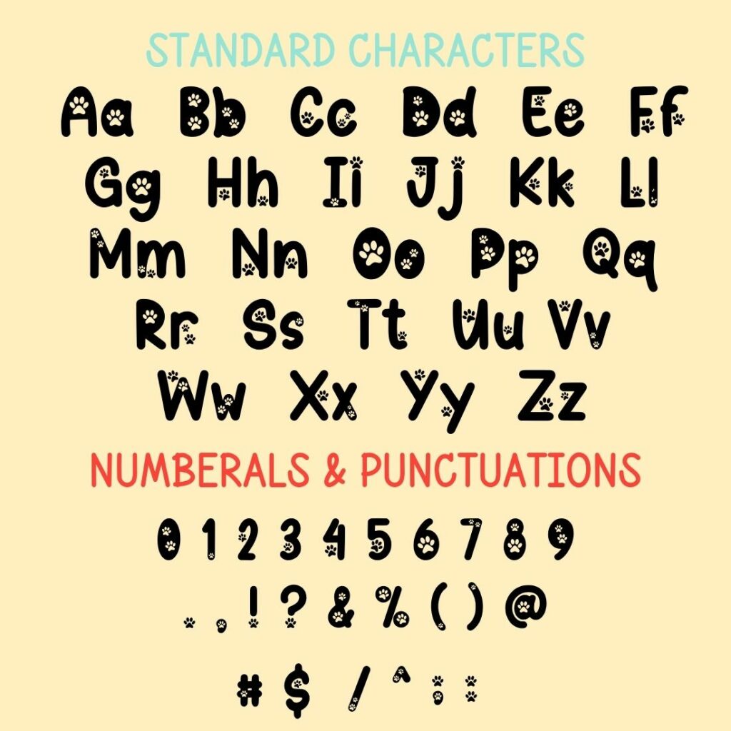 Cute Cat Paw- Display Font - MasterBundles