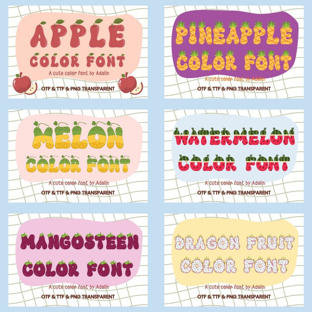 Fruits Fonts Bundle - 6 Sets - MasterBundles