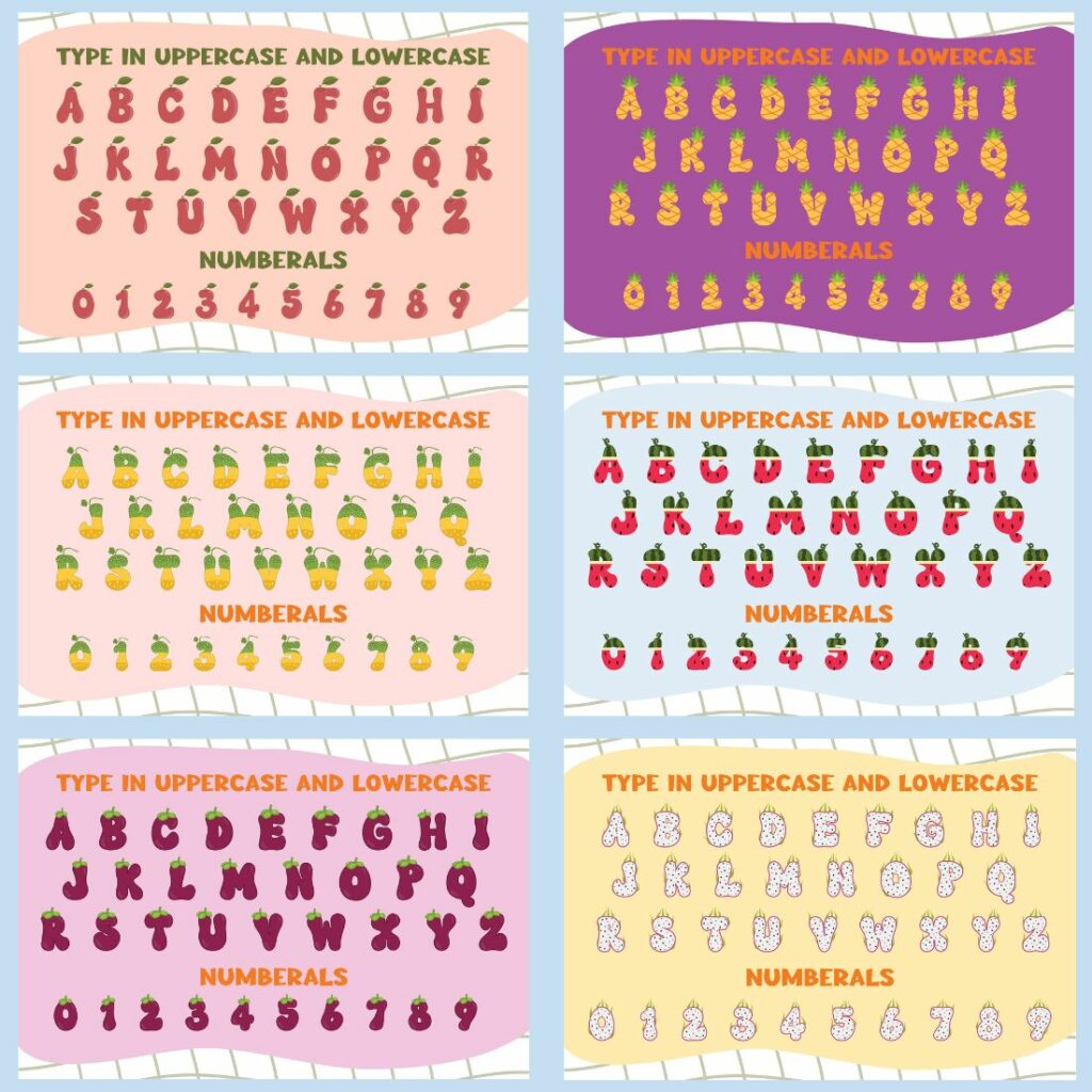 Fruits Fonts Bundle - 6 Sets - MasterBundles